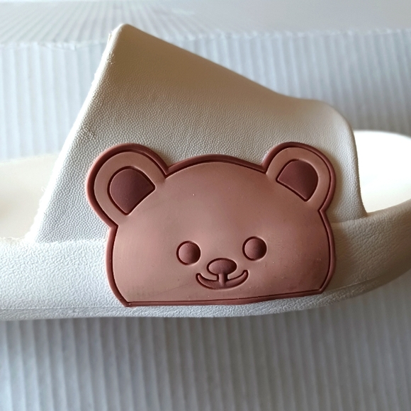 Hello Sleepers | Shoes | Nwot Cartoon Teddy Bear Creamywhite Slides ...